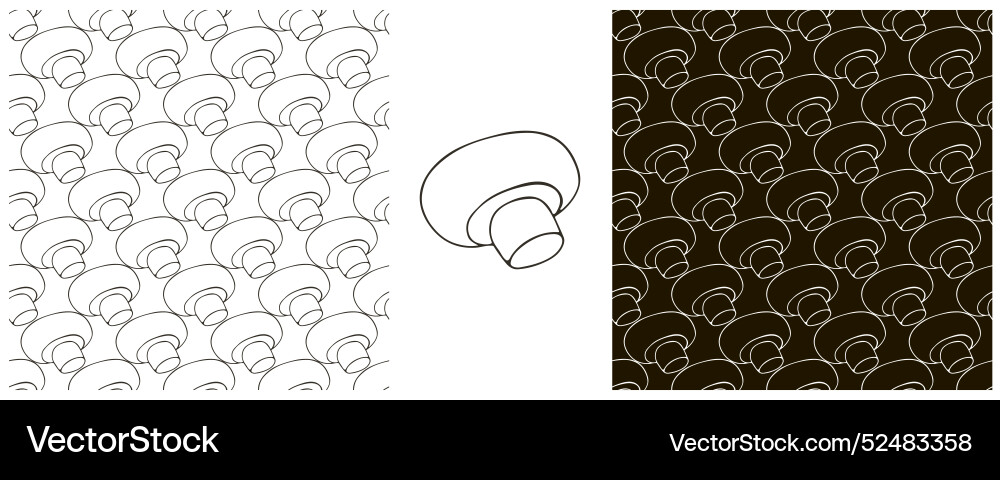 Monochrome in hand draw style set seamless Vector Image