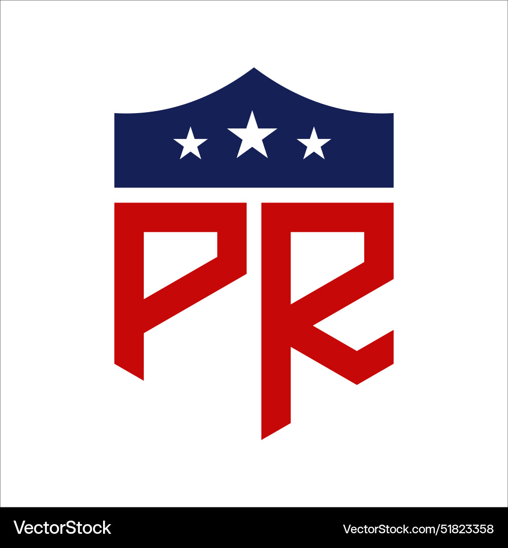 Patriotic pr logo design letter Royalty Free Vector Image