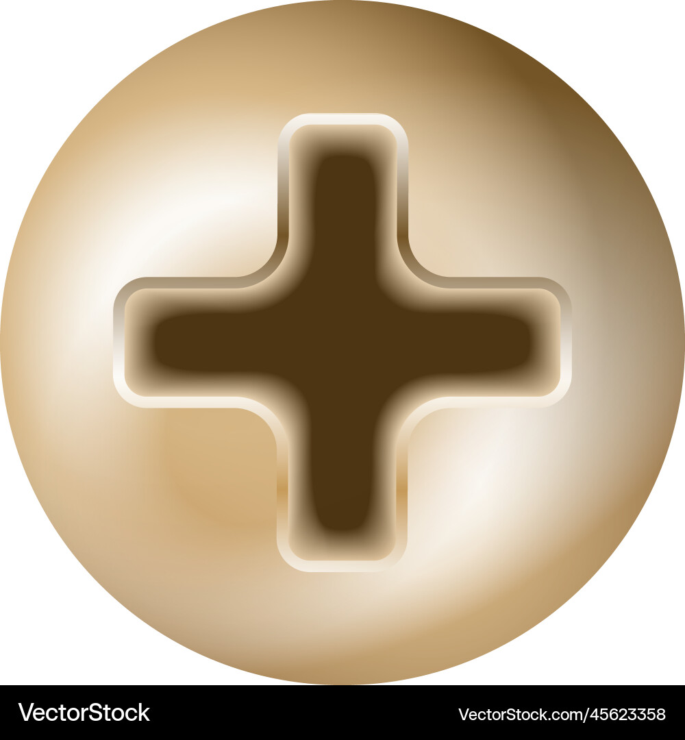 Realistic screw head Royalty Free Vector Image