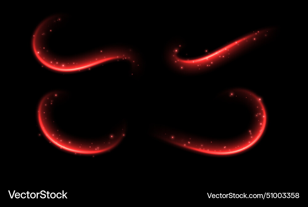 Red light trails glowing motion effect hot air Vector Image