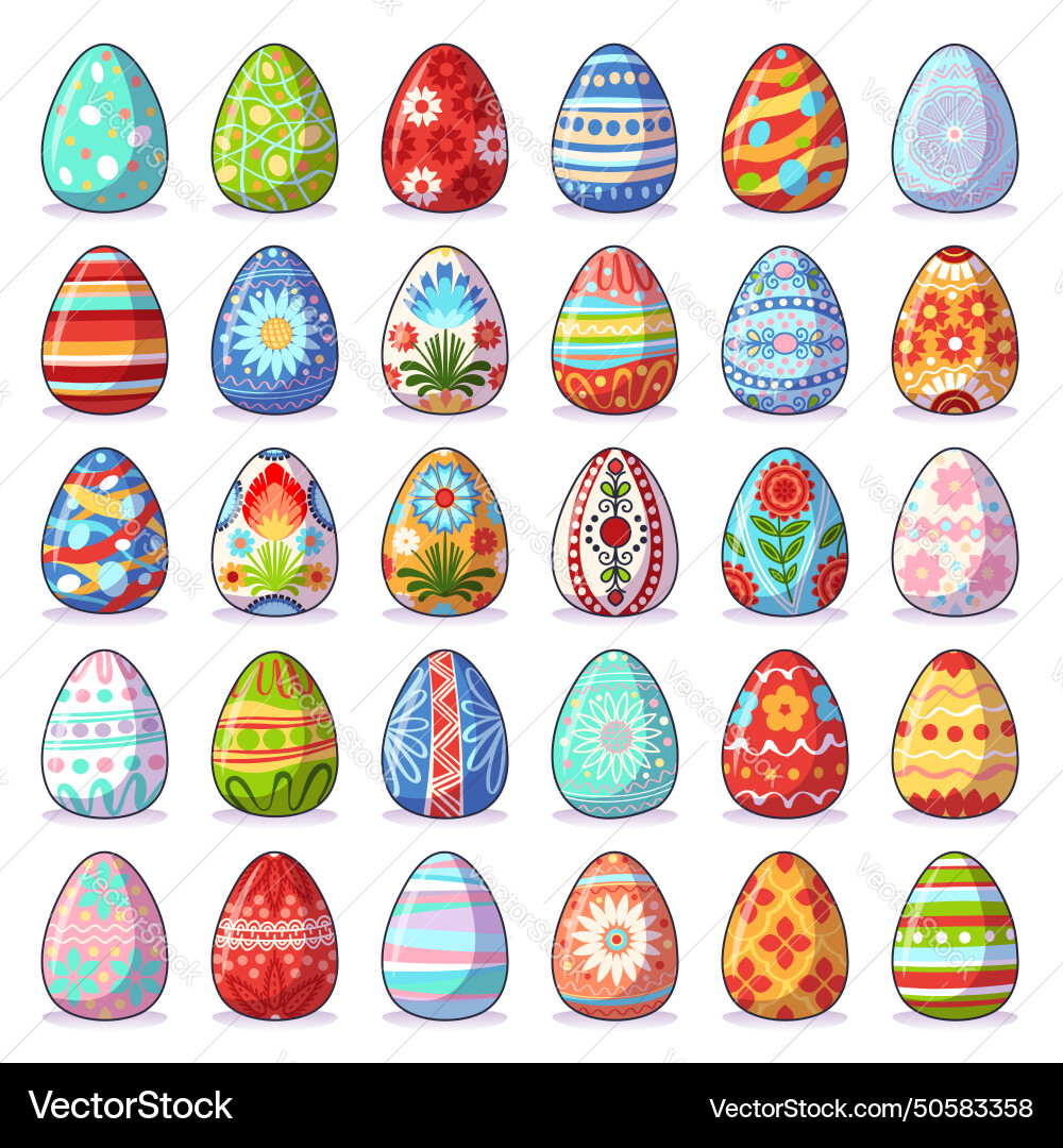 Set of easter eggs Royalty Free Vector Image - VectorStock