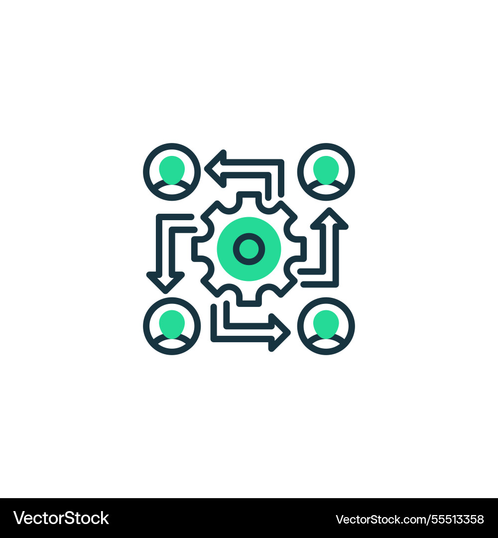 Team roles line icon universal creative premium Vector Image