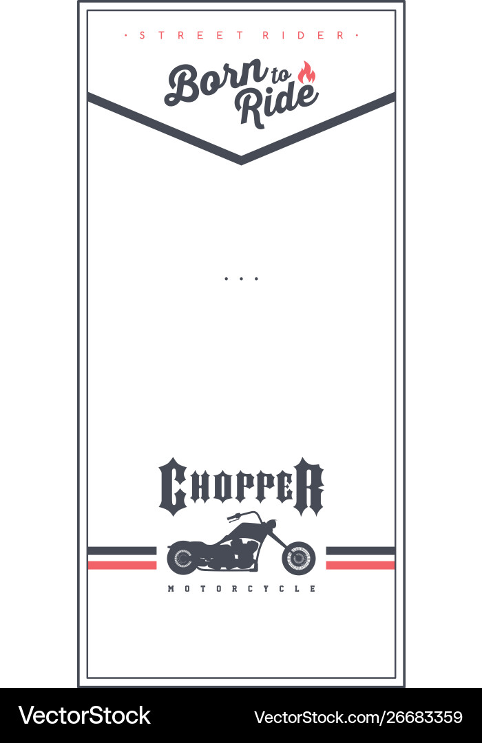 Chopper custom motorcycle theme flyer template Vector Image