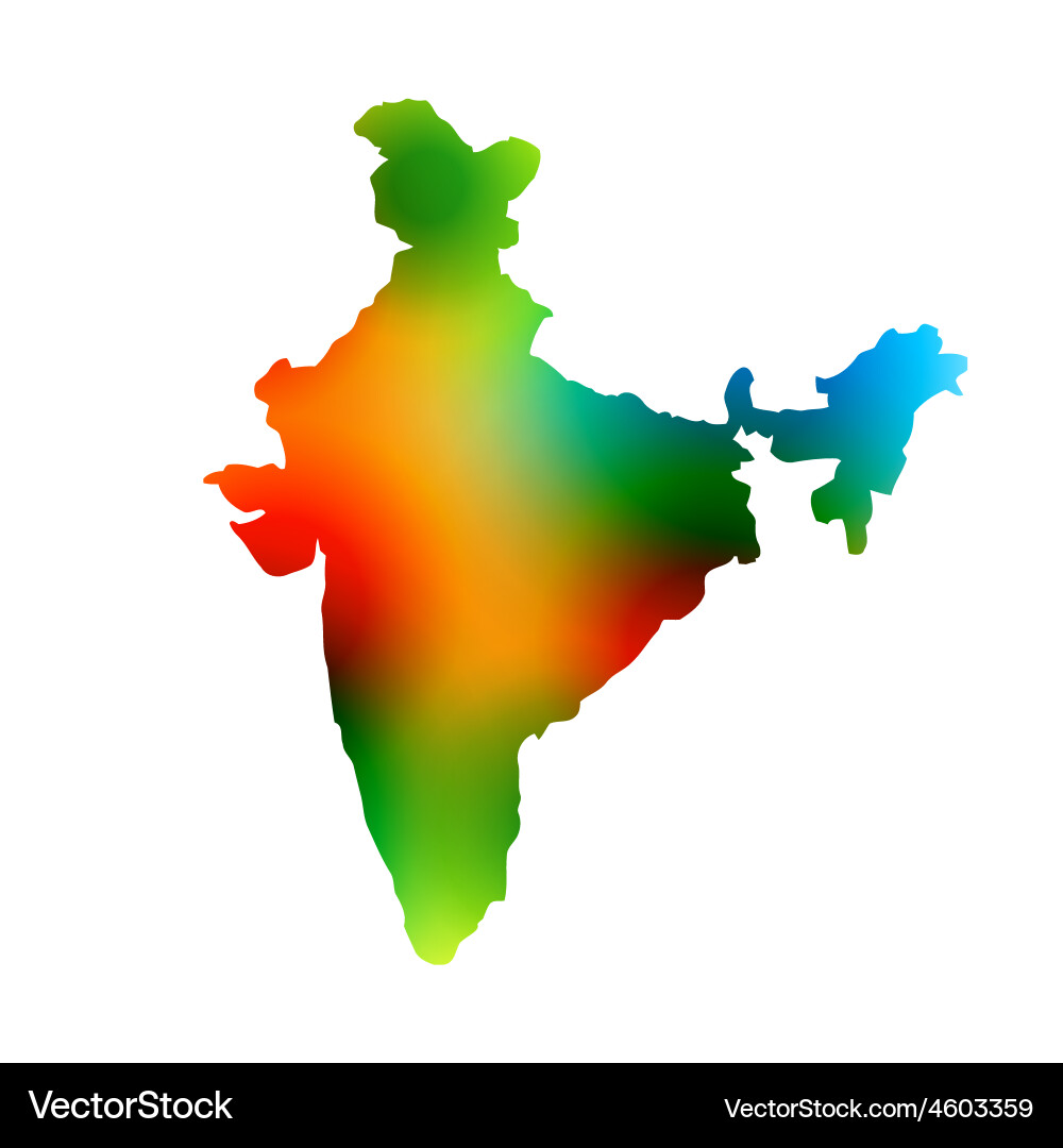 Colorful map of india Royalty Free Vector Image