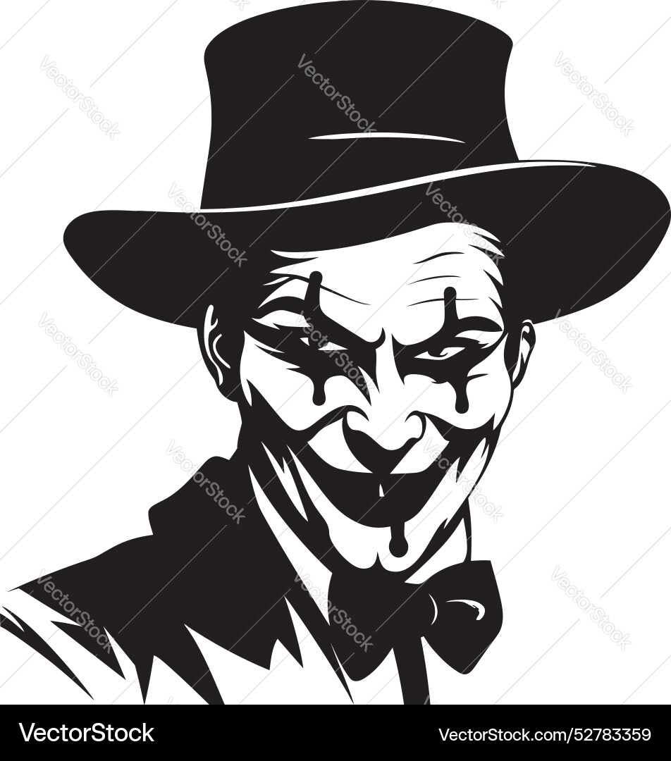 Cryptic carnival haunting clown logo nightmare Vector Image