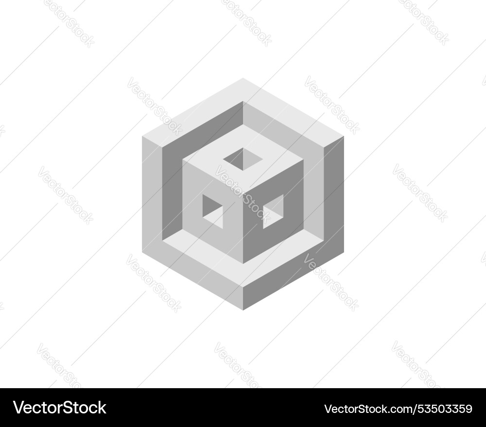 Cube logo geometric design box logotype company Vector Image