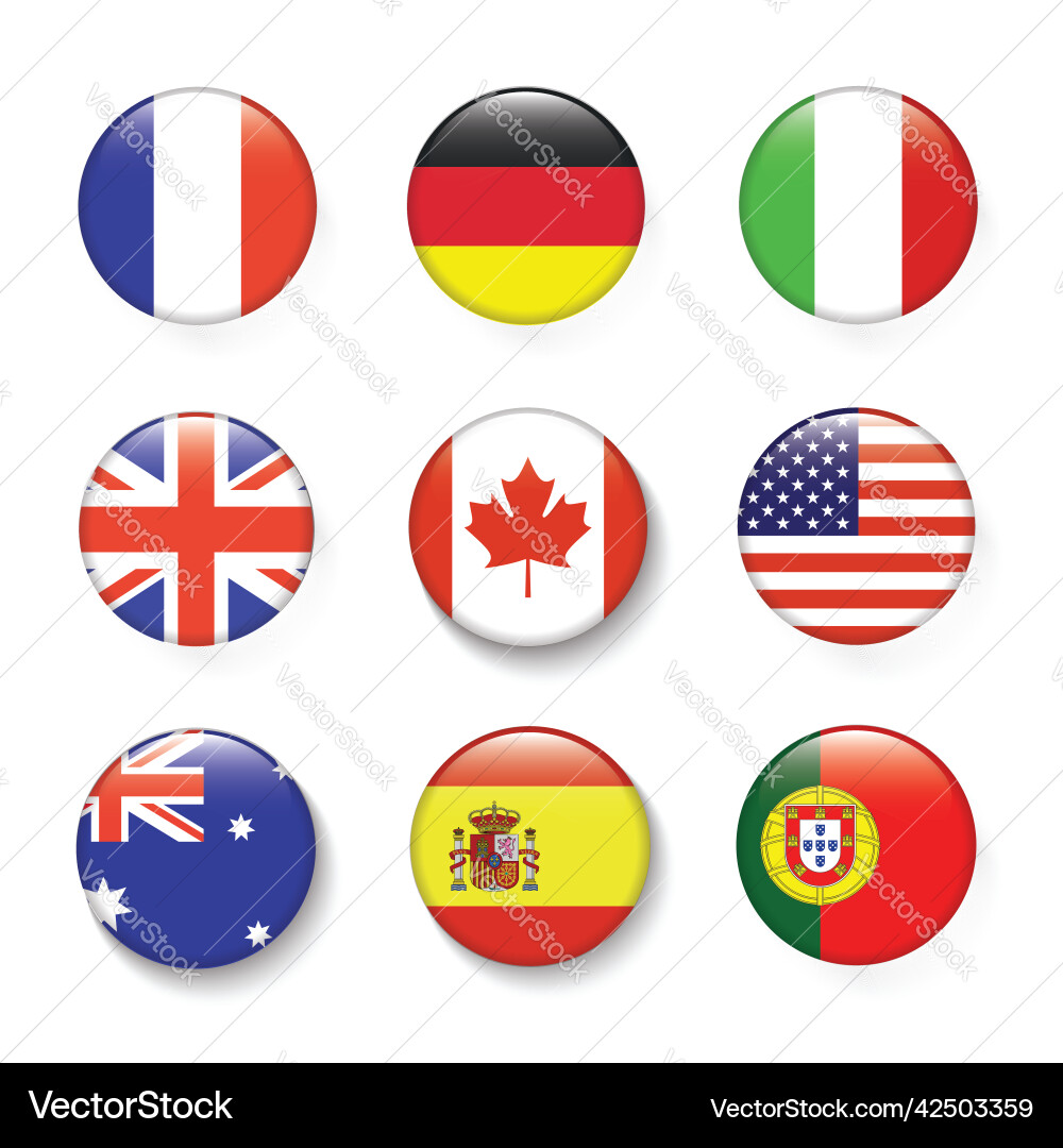 International Flag Collection Royalty Free Vector Image