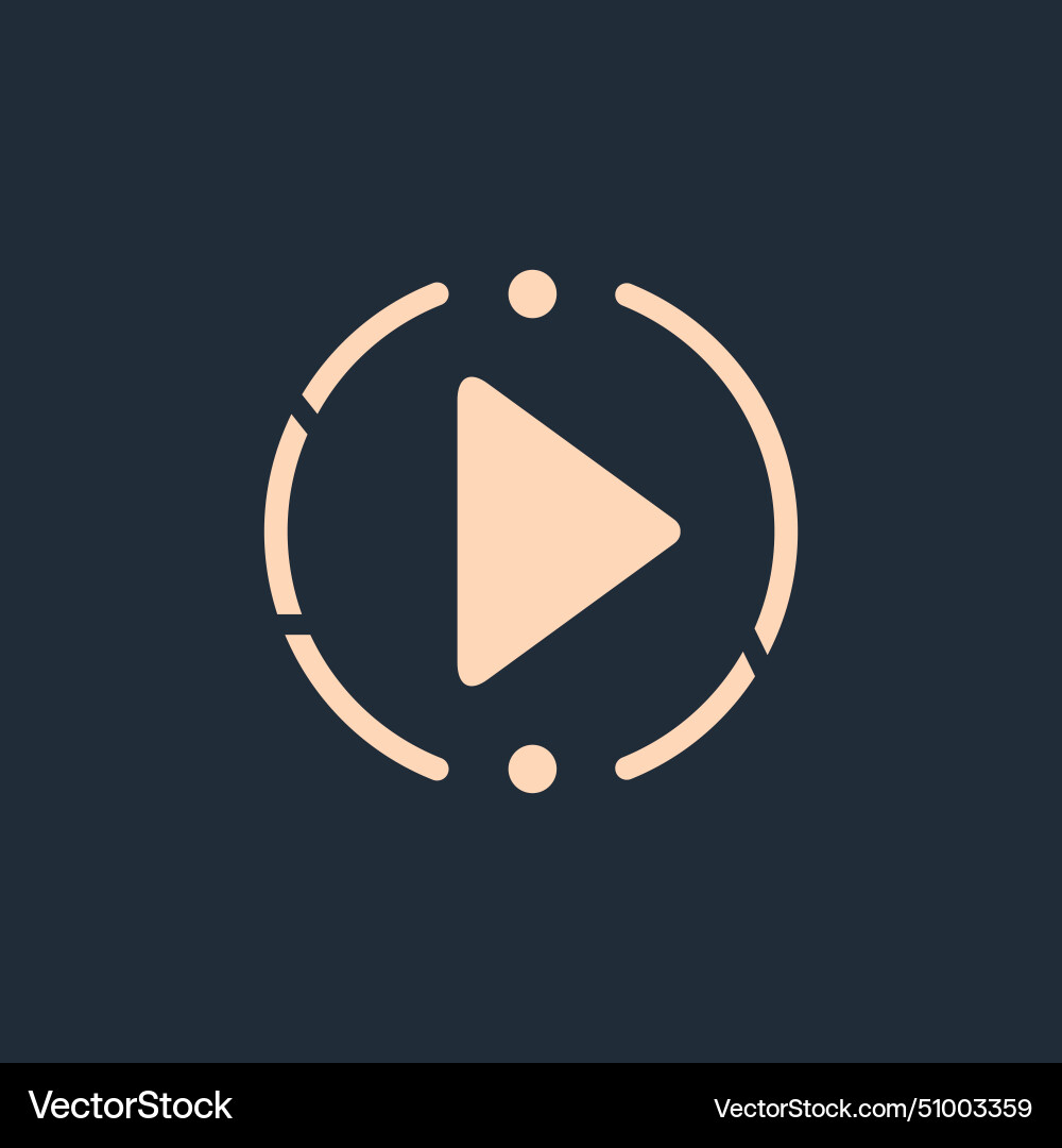 Media player play button flat logo icon Royalty Free Vector