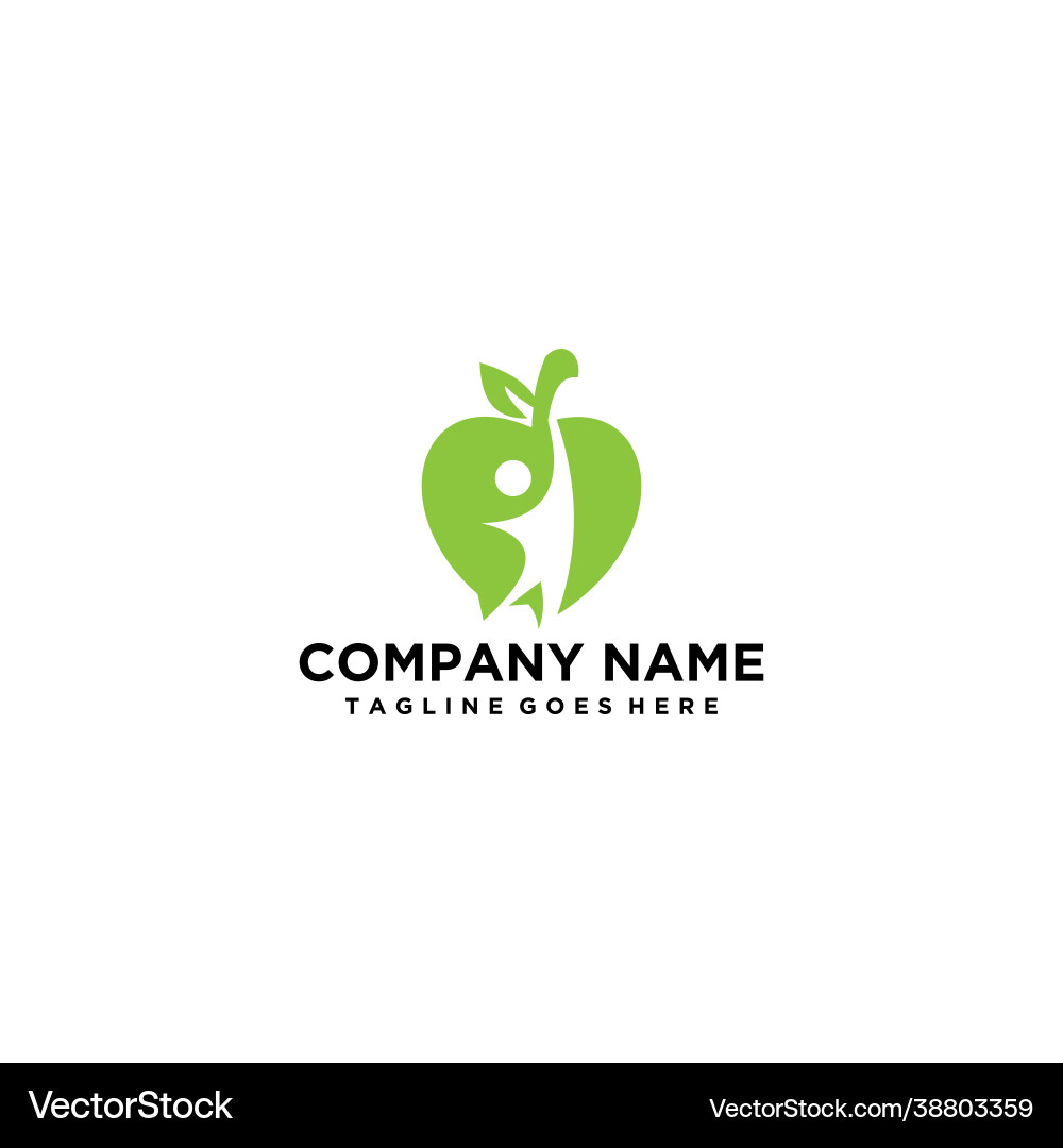 Modern apple logo with people Royalty Free Vector Image