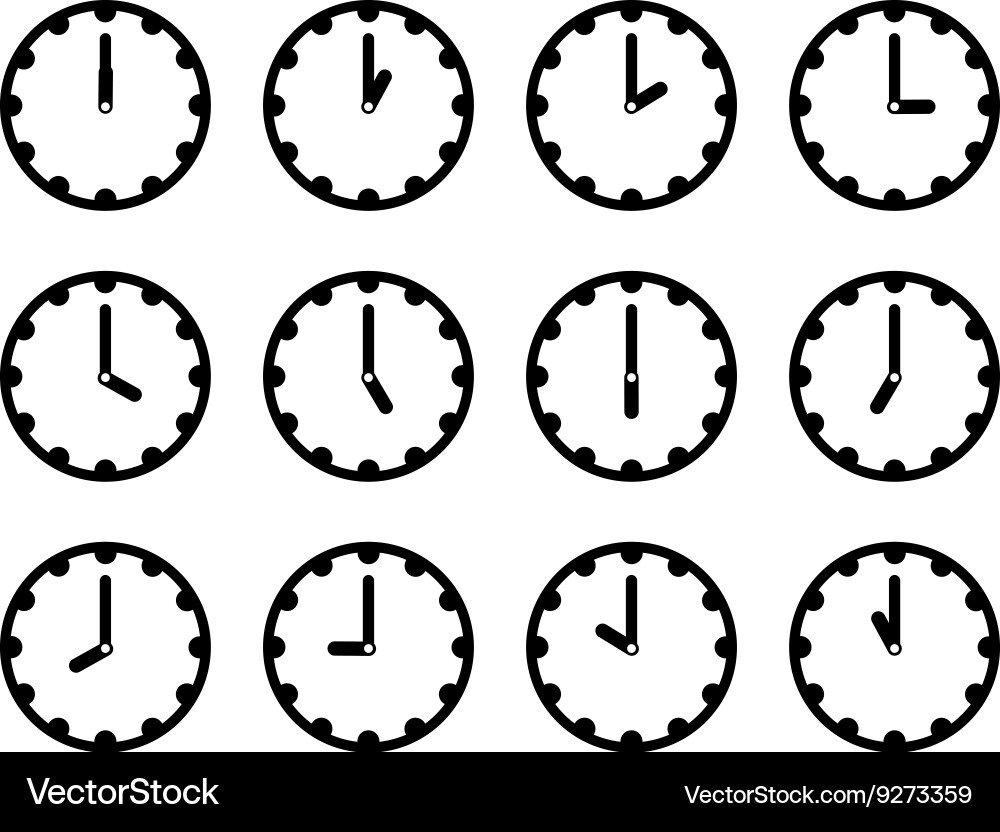 Clock Every Hour Vector Images (over 250)