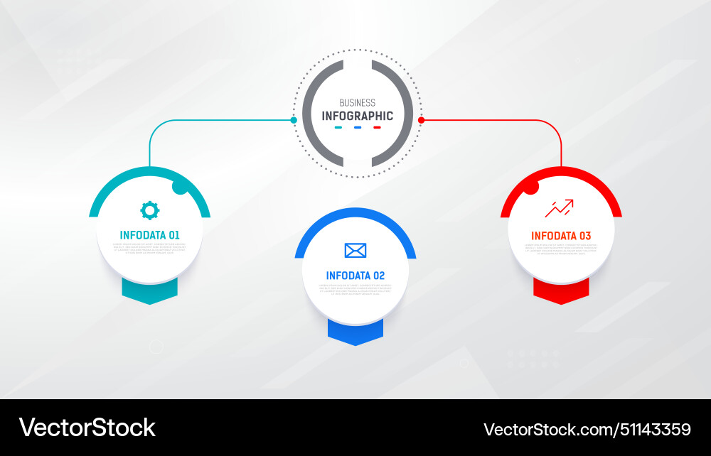 Three step infographic label design template Vector Image