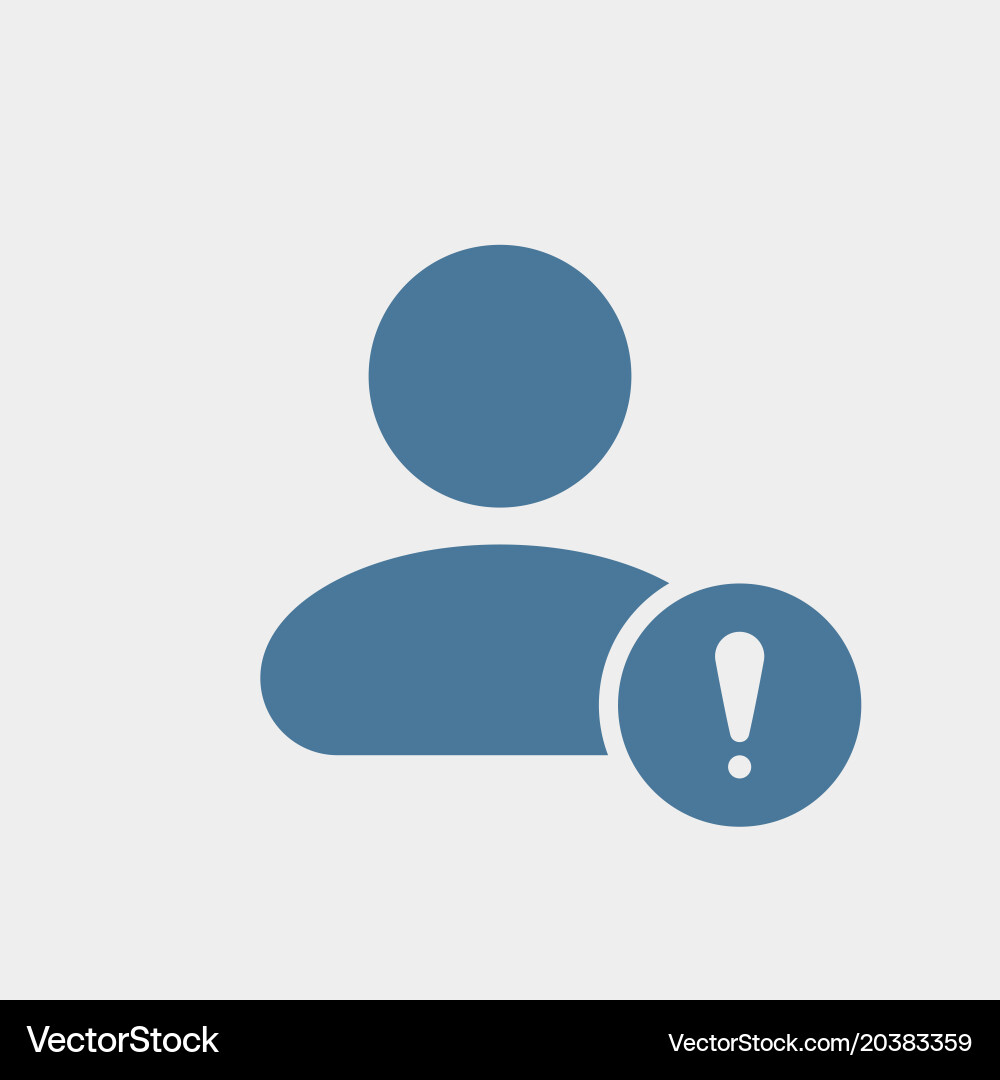 User icon with exclamation mark Royalty Free Vector Image