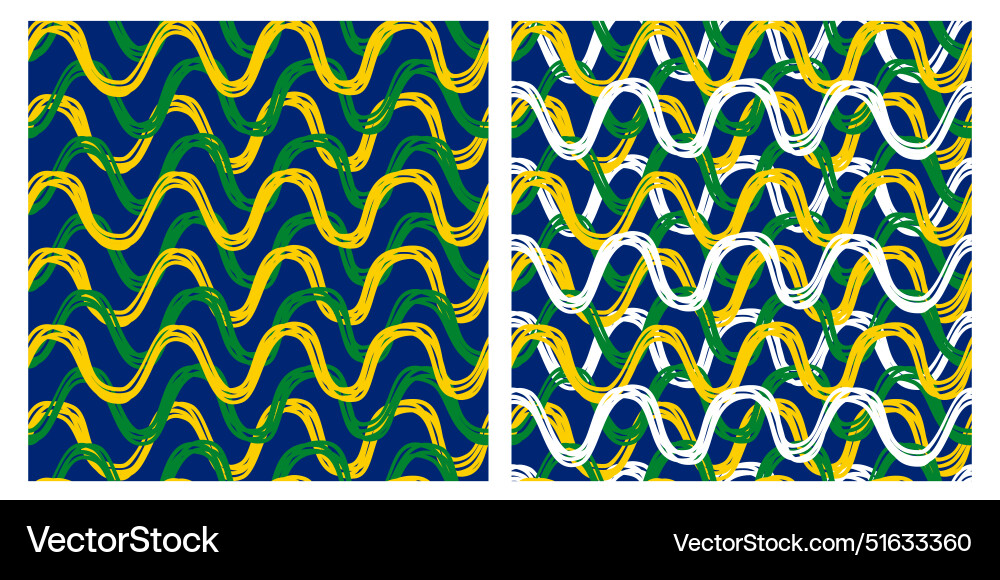 Collection of seamless abstract wavy patterns Vector Image