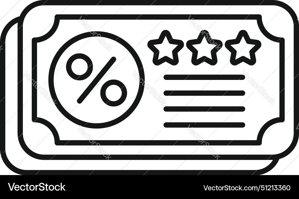 Customer loyalty coupon icon outline Royalty Free Vector
