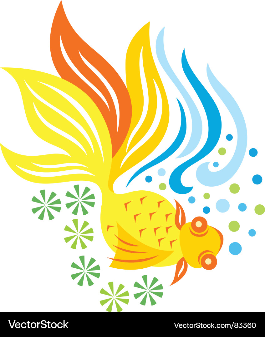 Golden fish Royalty Free Vector Image - VectorStock