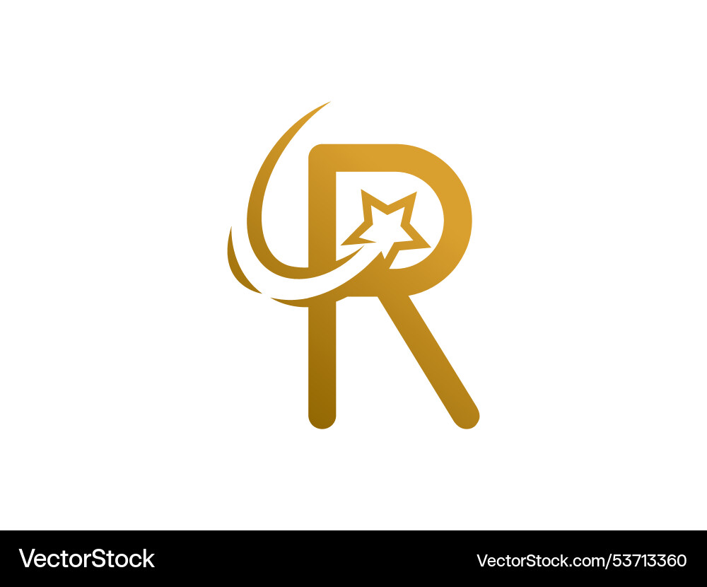 Letter r star logo or symbol template design Vector Image