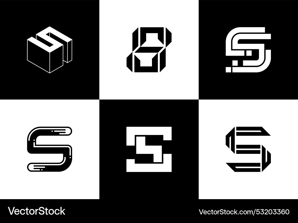 Letter s fonts and logo design Royalty Free Vector Image