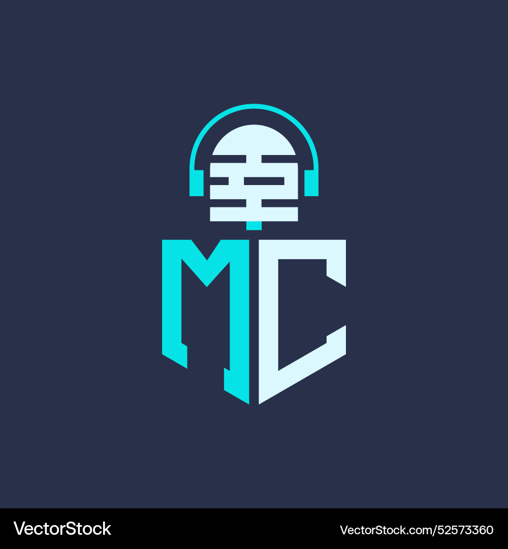 Mc microphone logo design for audio music Vector Image