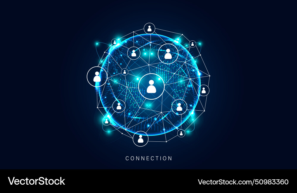 Network connection digital hi-tech Royalty Free Vector Image