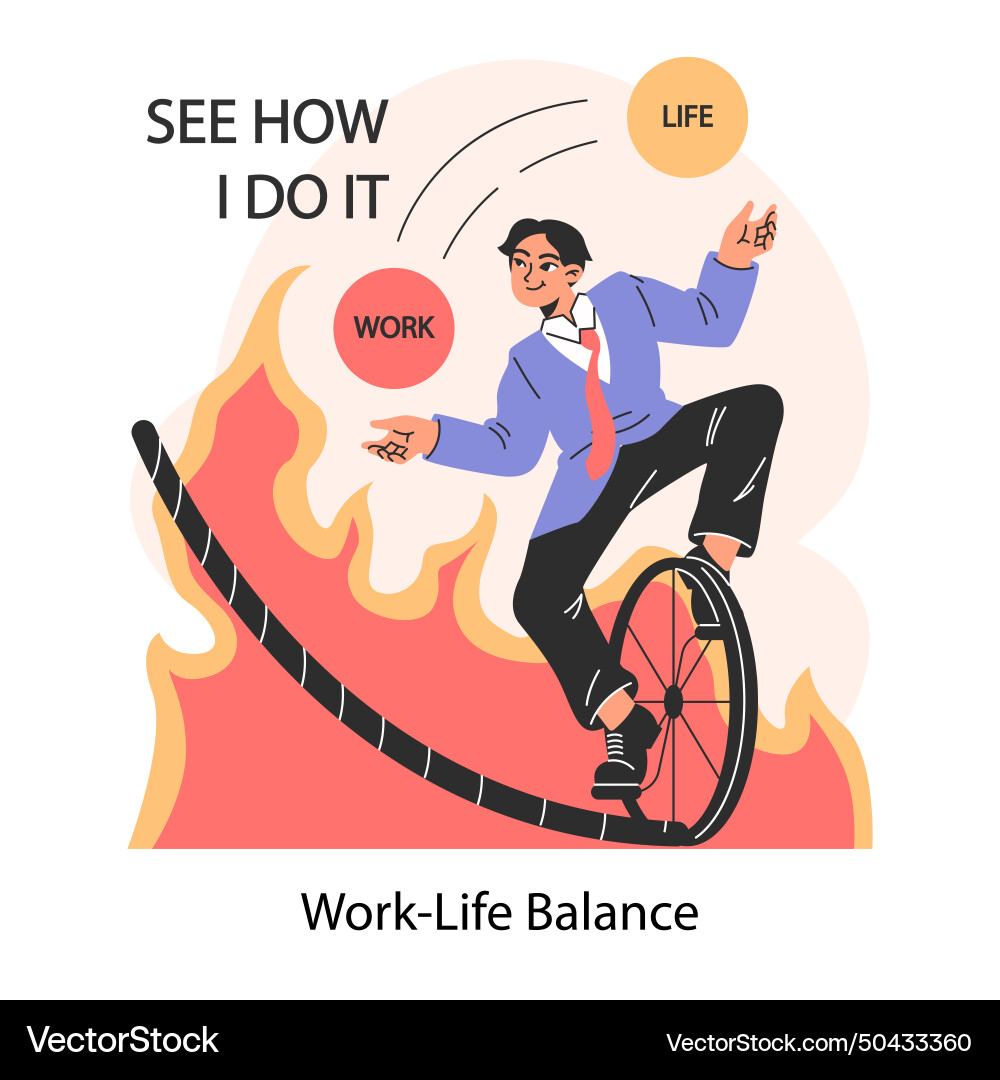 Professional burnout work-life balance young Vector Image