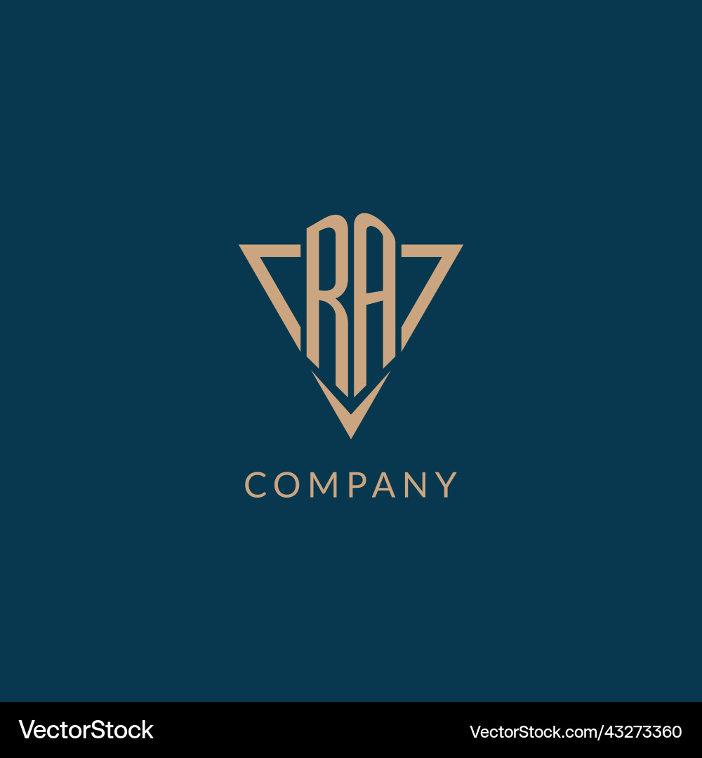 RA Initial Triangle Logo Royalty Free Vector Image