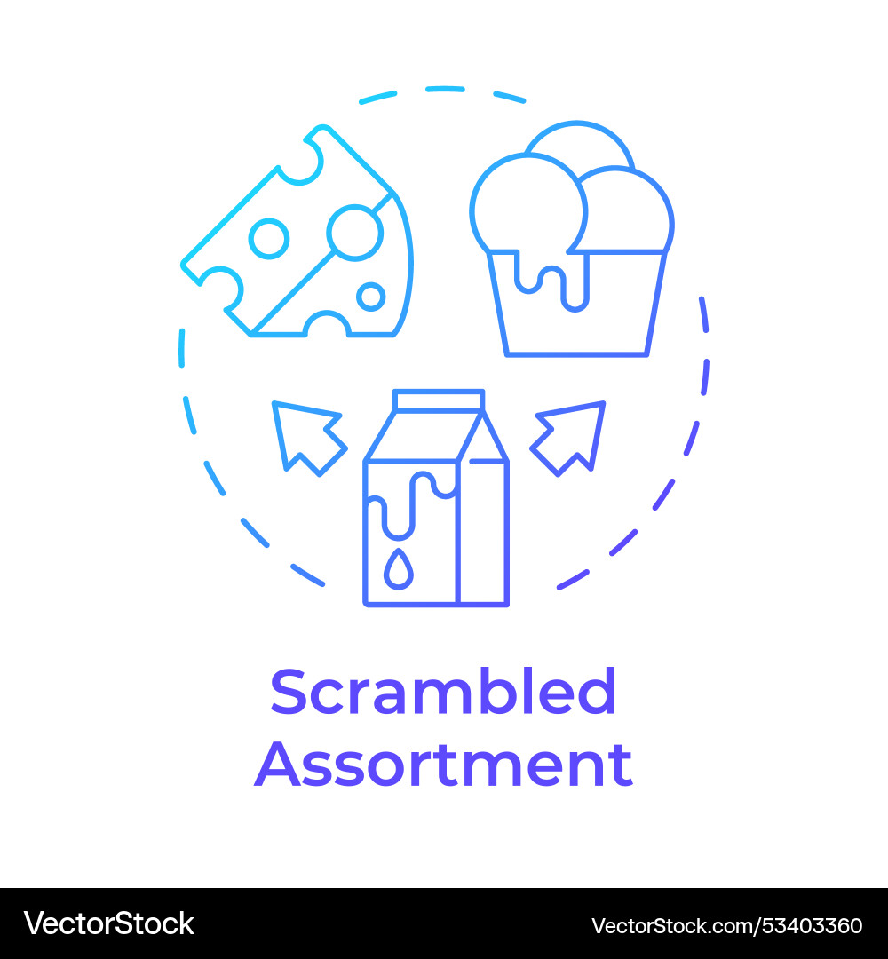 Scrambled assortment blue gradient concept icon Vector Image
