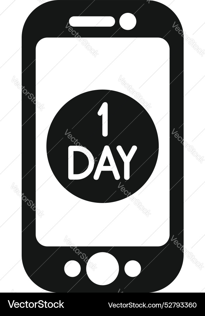 Smartphone showing one day remaining icon Vector Image
