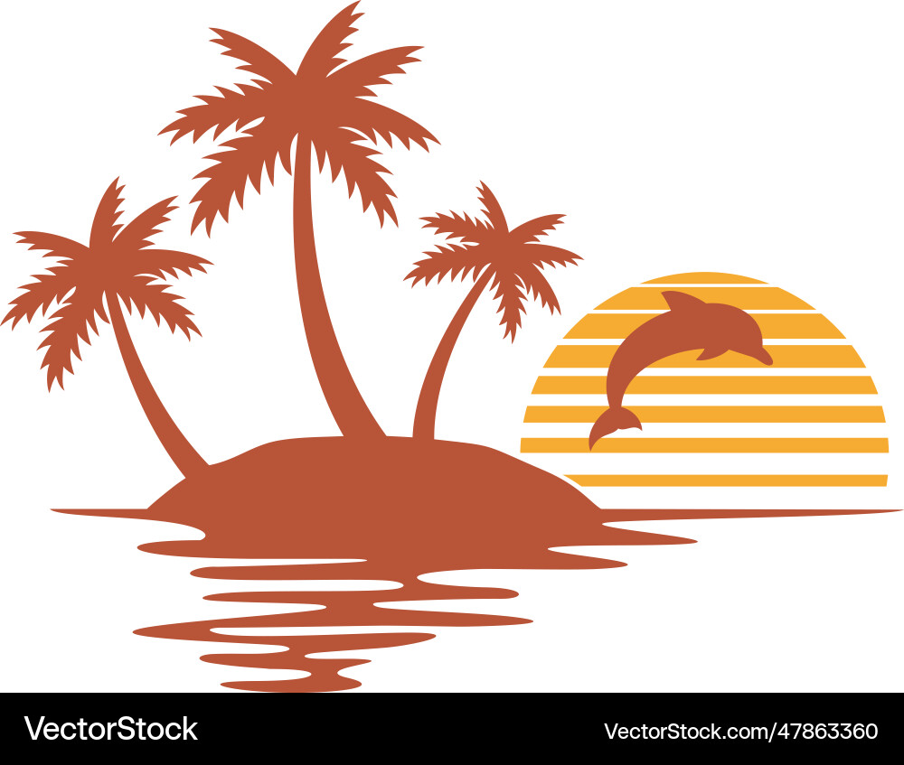 Tropical island Royalty Free Vector Image - VectorStock