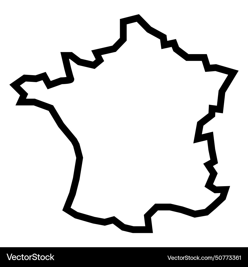 Black france outline map white background Vector Image