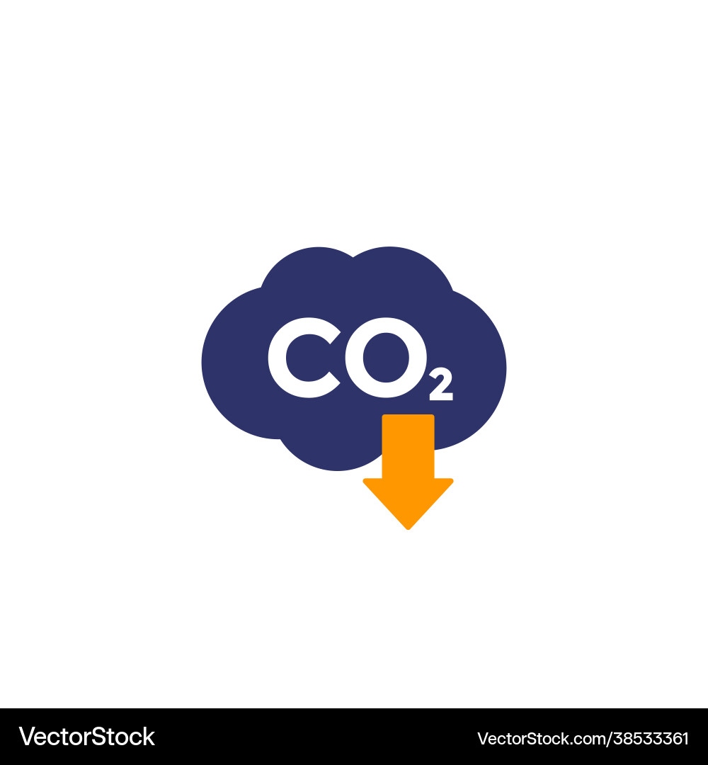 Co2 gas carbon emission reduction icon Royalty Free Vector