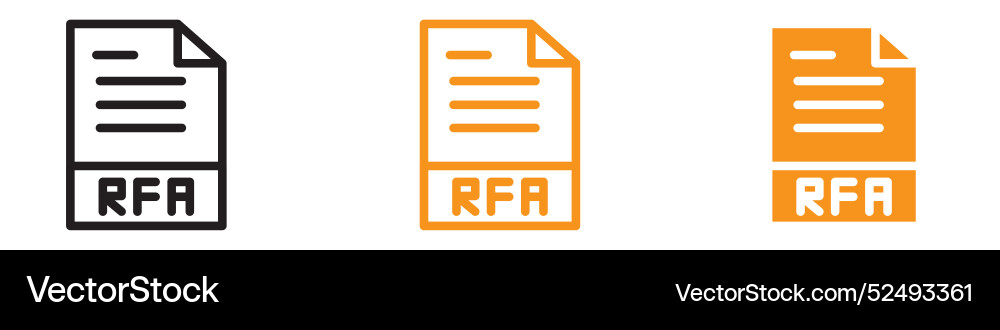 Digital Rfa File Icon For Document Management Vector Image