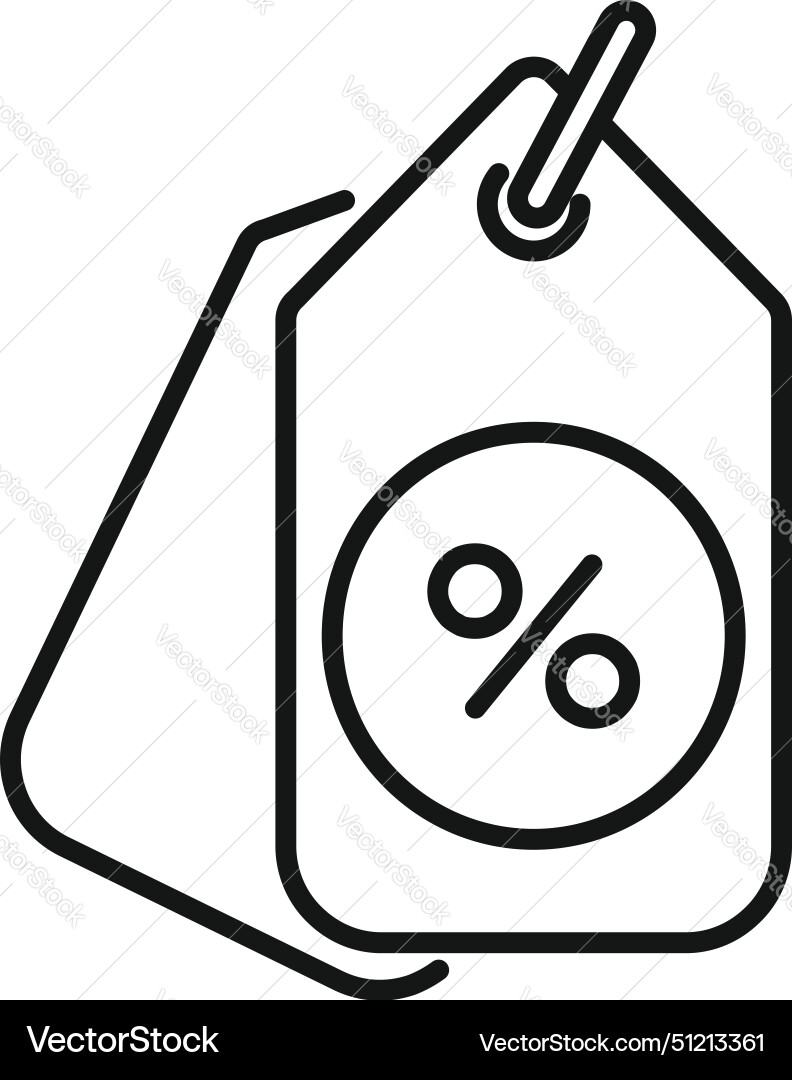 Discounting tag icon outline customer Royalty Free Vector