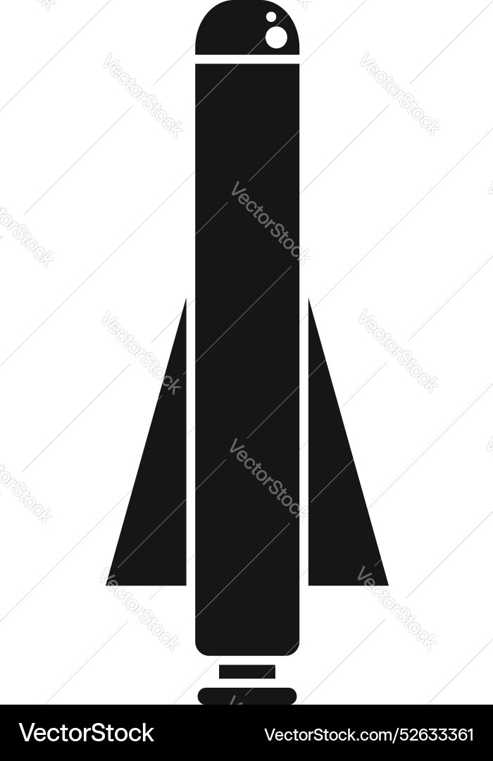 Military missile standing on launch platform icon Vector Image