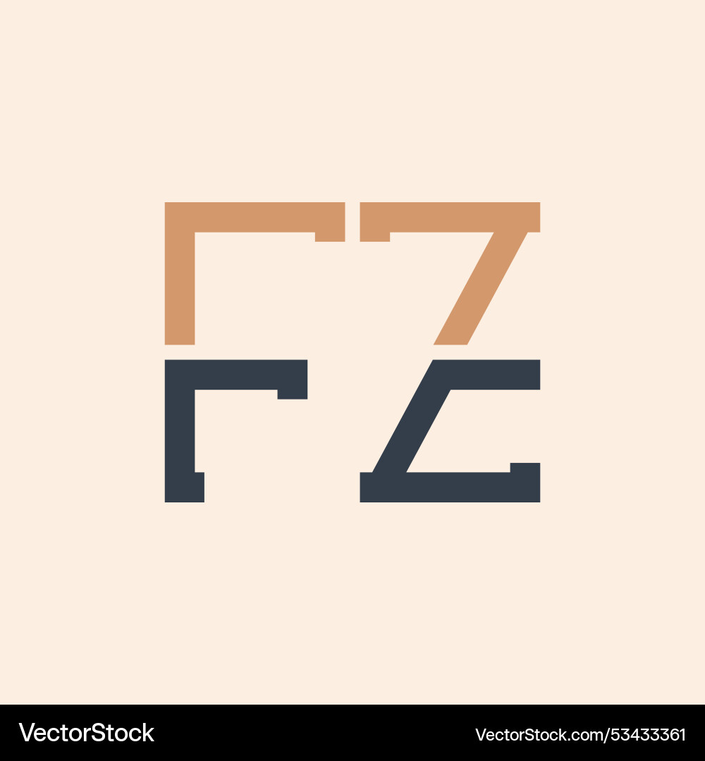 Modern fz letter logo design creative Royalty Free Vector