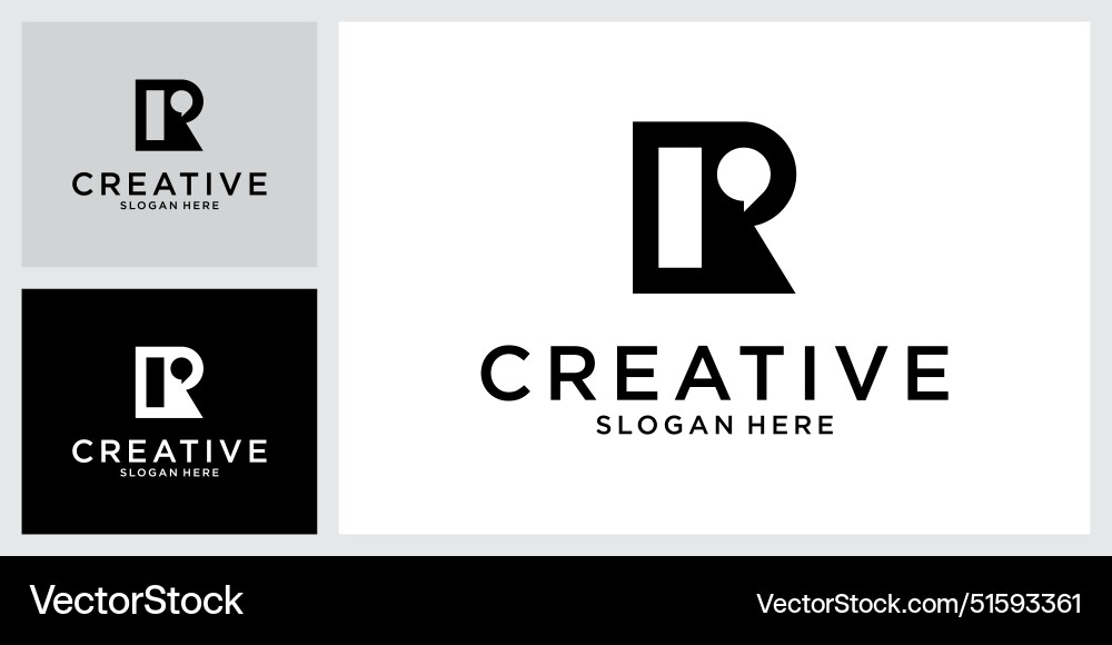 R or rr initial letter logo design Royalty Free Vector Image