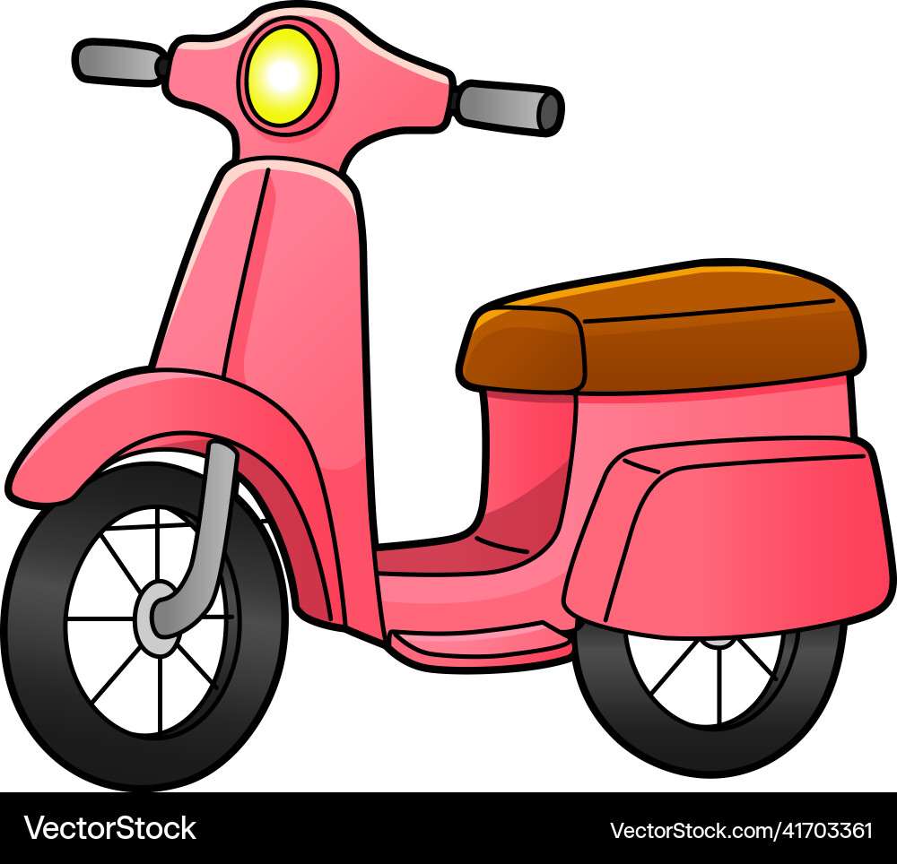 Scooter cartoon colored clipart Royalty Free Vector Image