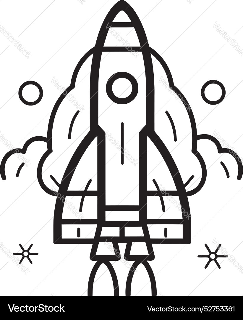 Stellar thrust rocket logo graphic nebula Vector Image