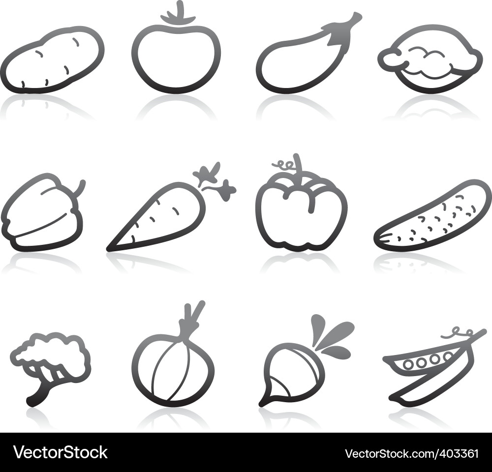 Vegetable Icon Set Royalty Free Vector Image - VectorStock