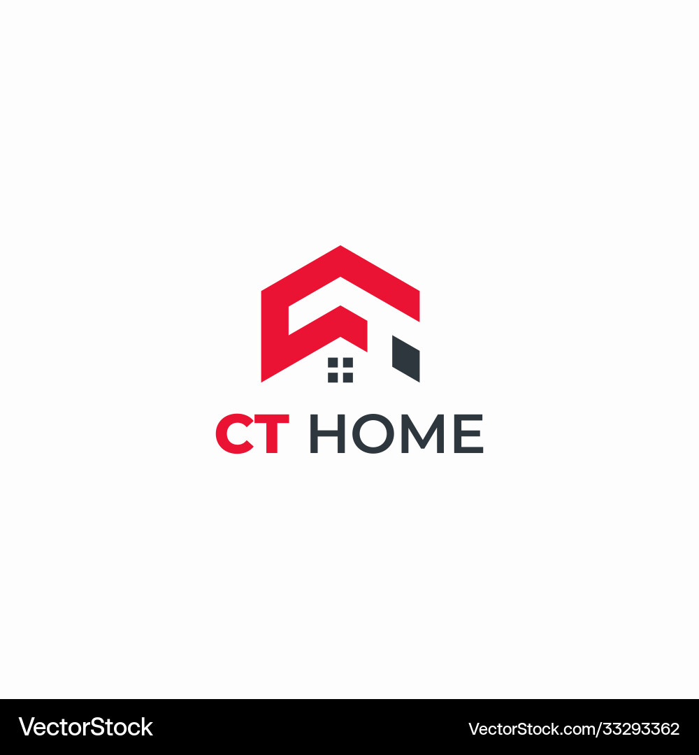CT Home Abstract Logo Royalty Free Vector Image