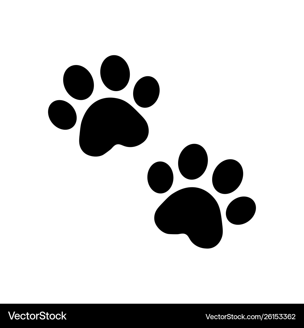 Cute Dog Paw Print Icon Royalty Free Vector Image