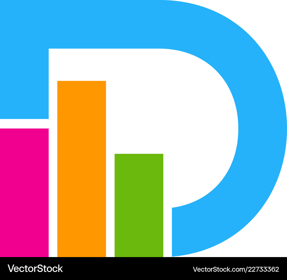 Graph letter d logo icon design Royalty Free Vector Image