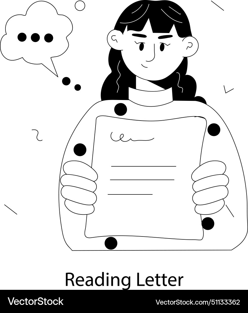 Reading letter Royalty Free Vector Image - VectorStock