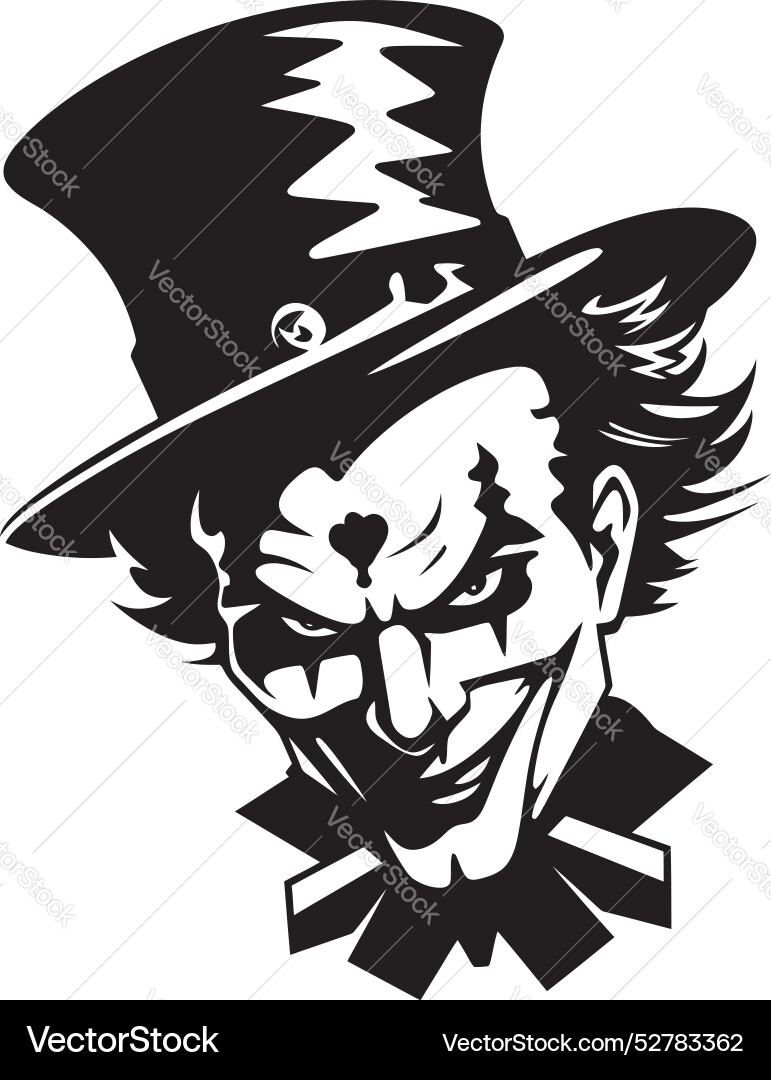 Sinister sideshow clown symbol icon Royalty Free Vector