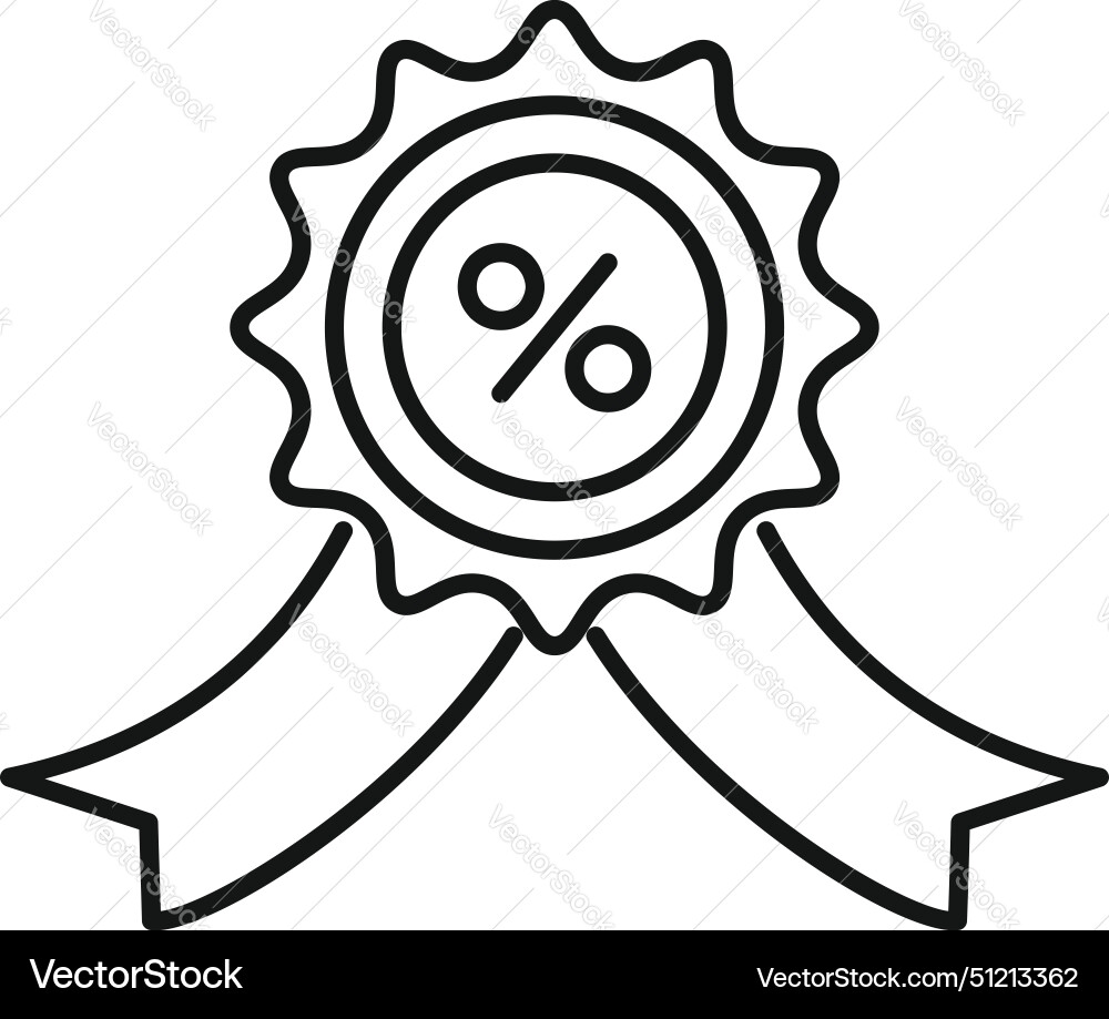 Solution loyalty emblem icon outline Royalty Free Vector