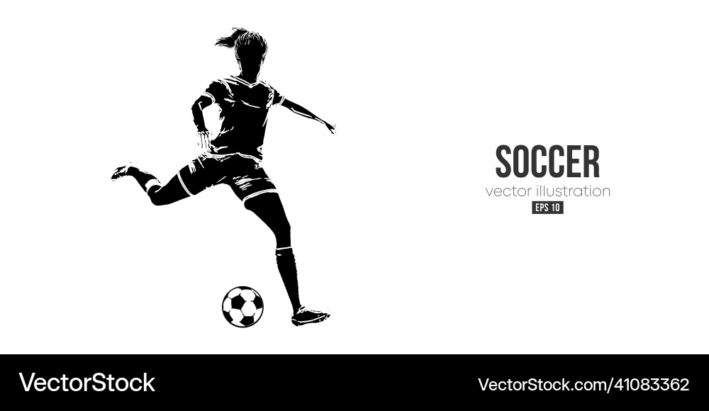 Woman Soccer Player in Action Royalty Free Vector Image