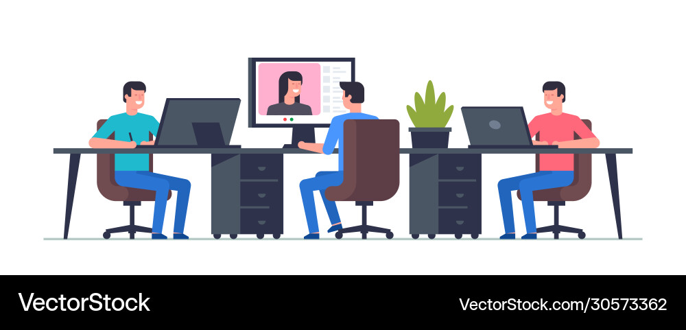 Work in office Royalty Free Vector Image - VectorStock