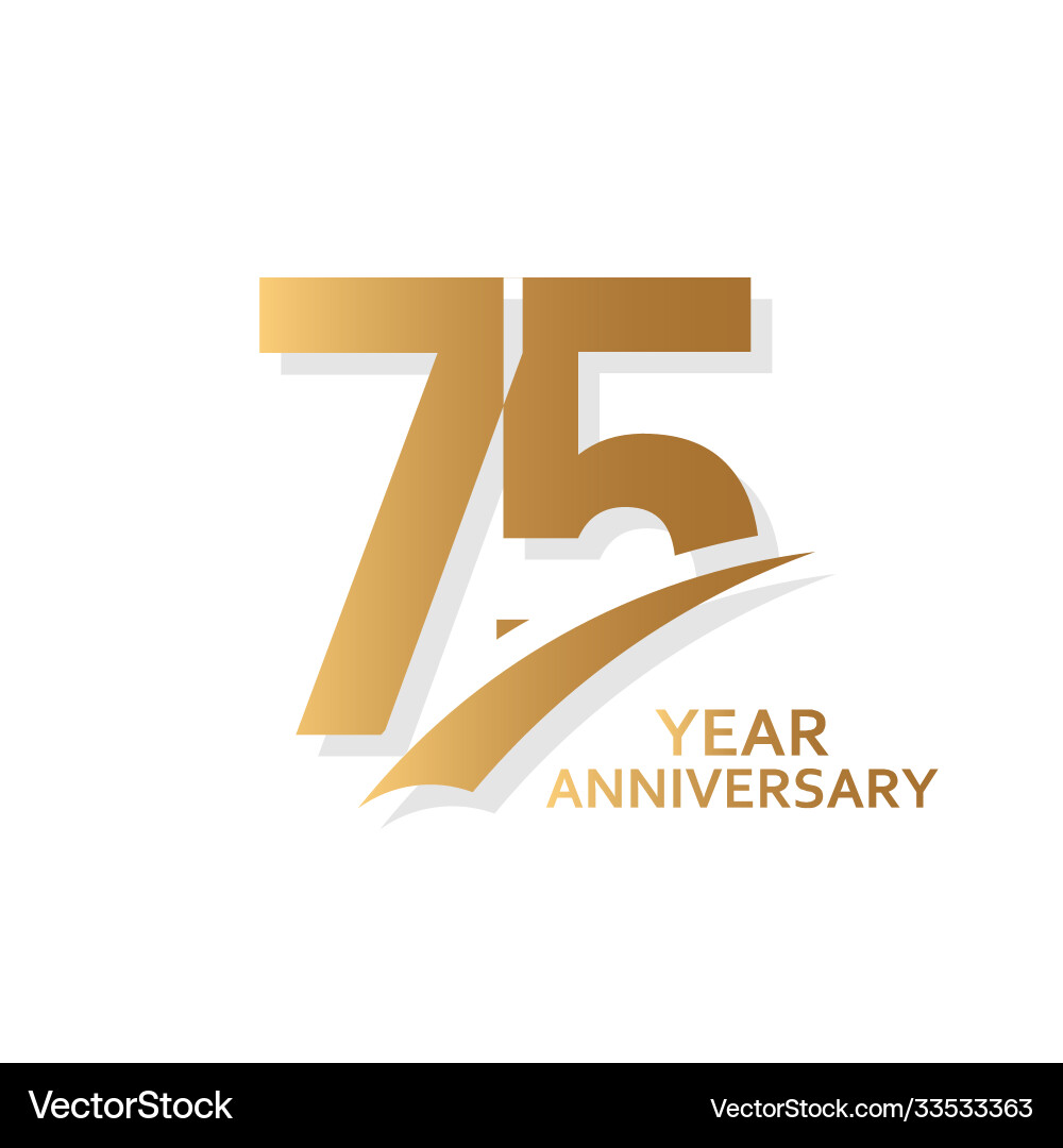 75 year anniversary template design Royalty Free Vector
