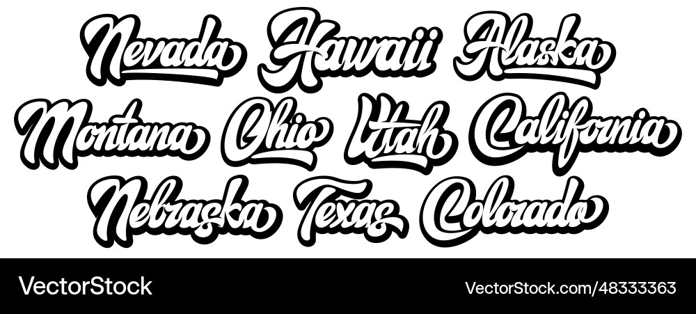 American State Lettering Templates Royalty Free Vector Image