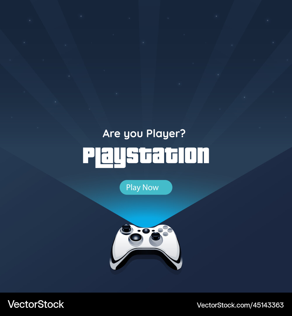Banner design of playstation Royalty Free Vector Image