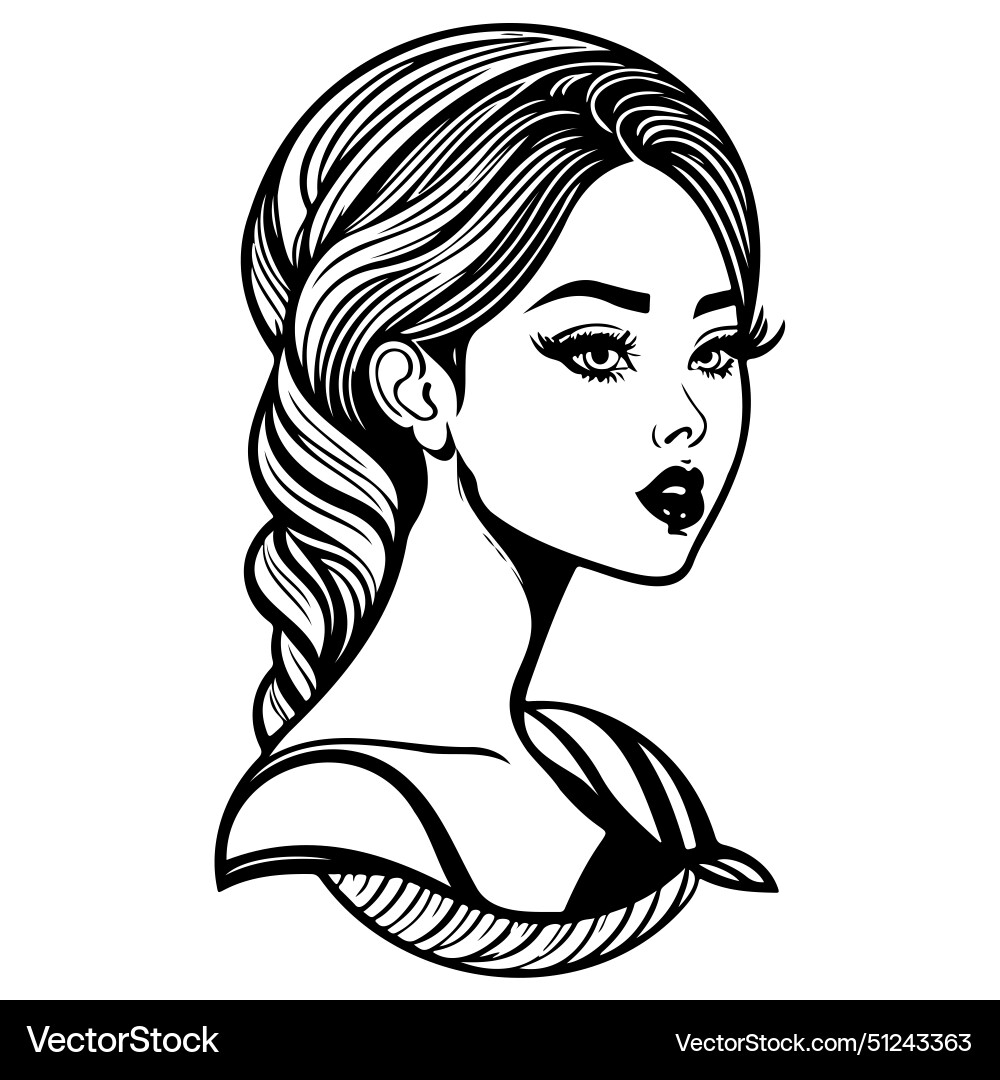 Beauty girl sketch Royalty Free Vector Image - VectorStock